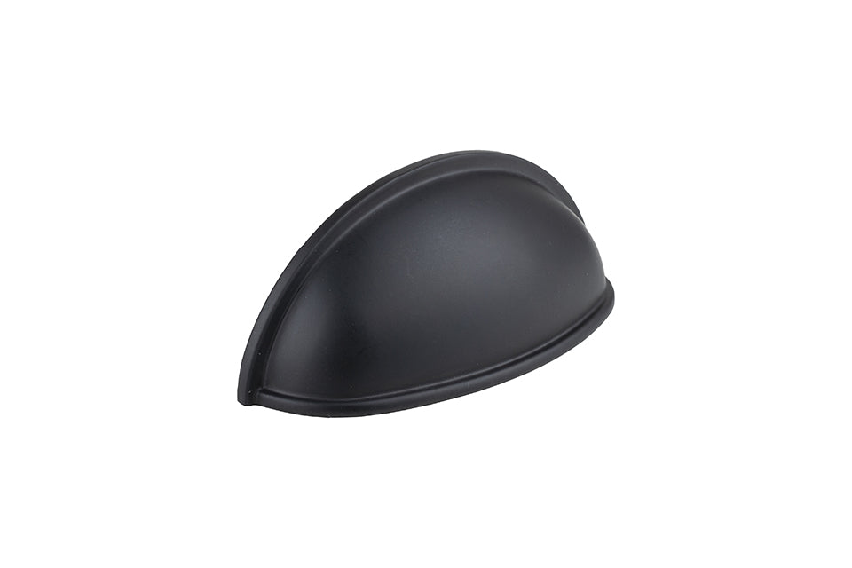 Mâner tip scoică Tulip Loka – negru mat, zamac, interax 76 mm – NORVINIA